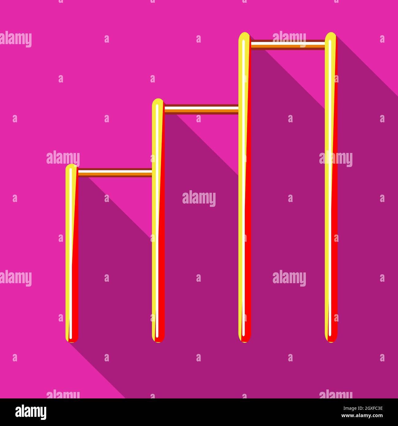 Three horizontal bars icon in flat style on a fuchsia background Stock ...