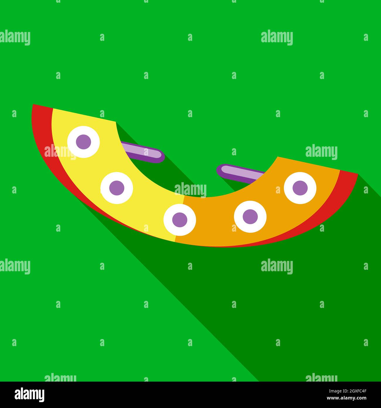 Yellow seesaw icon in flat style on a green background Stock Photo - Alamy