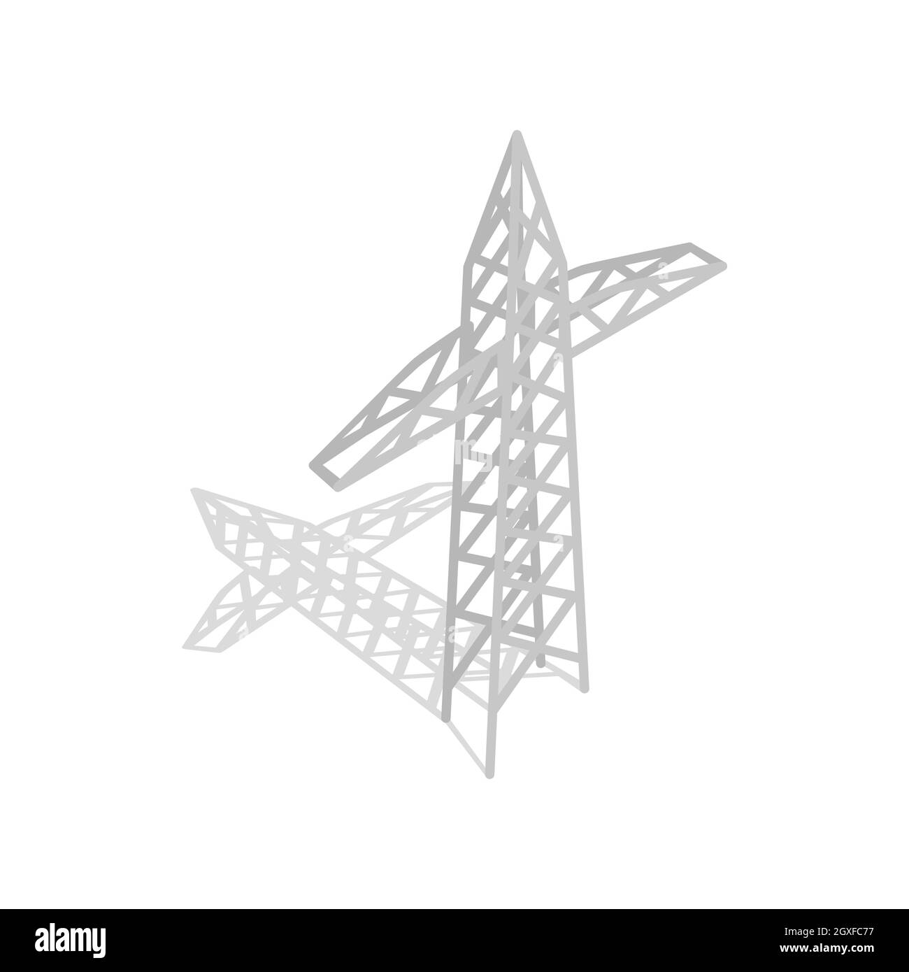 Power transmission tower icon in isometric 3d style on a white ...