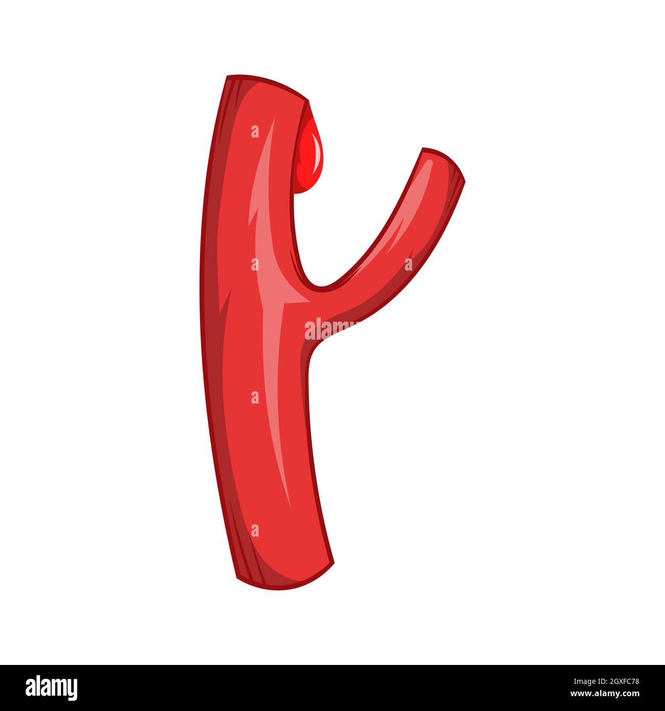 Blood vessel icon in cartoon style isolated on white background ...