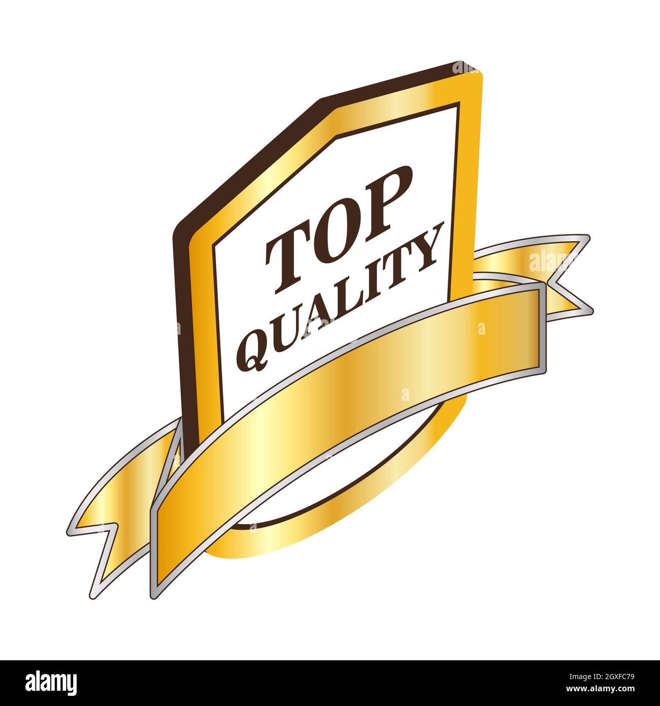 Label top quality icon in isometric 3d style isolated on white ...