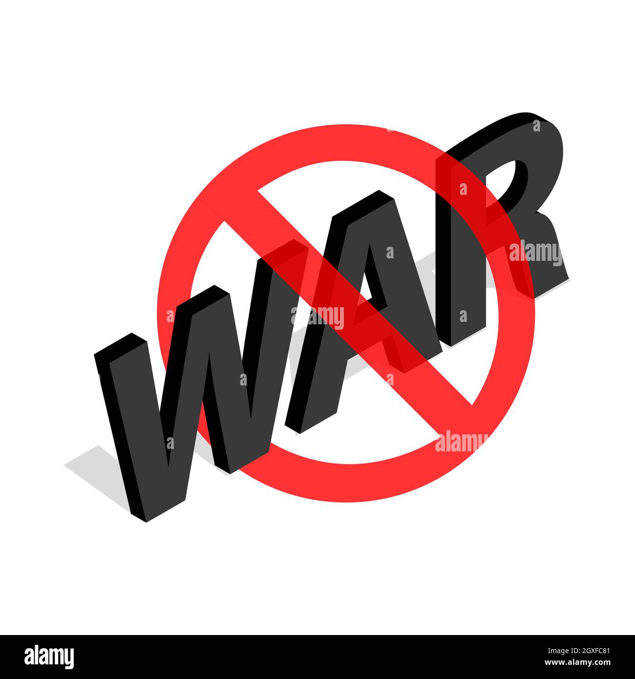 No war sign icon in isometric 3d style on a white background Stock ...