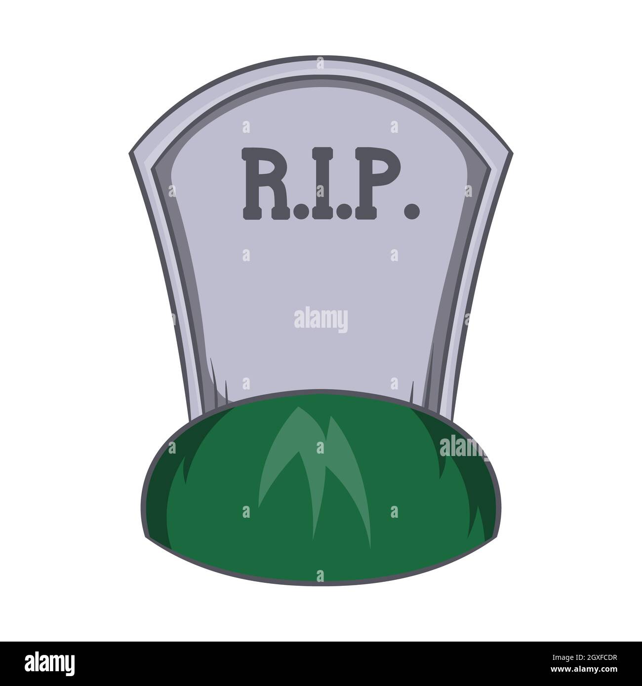 Grave rip icon in cartoon style isolated on white background. Death ...