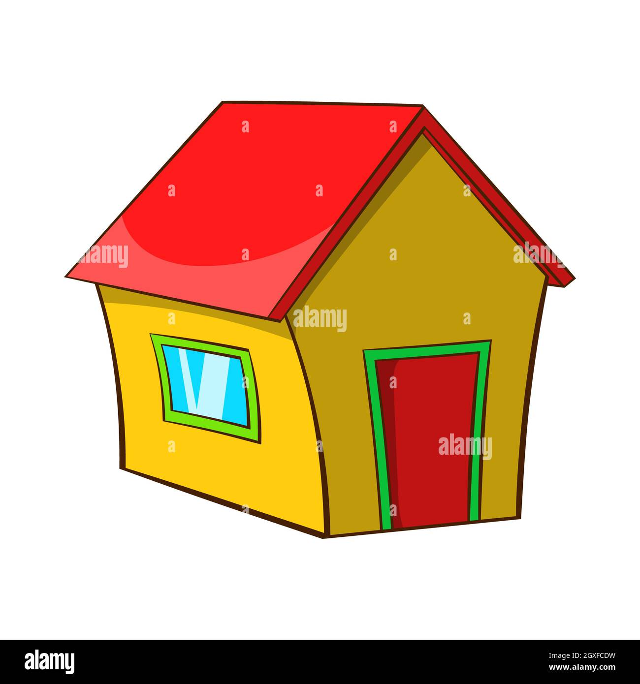 Real estate icon in cartoon style isolated on white background Stock ...