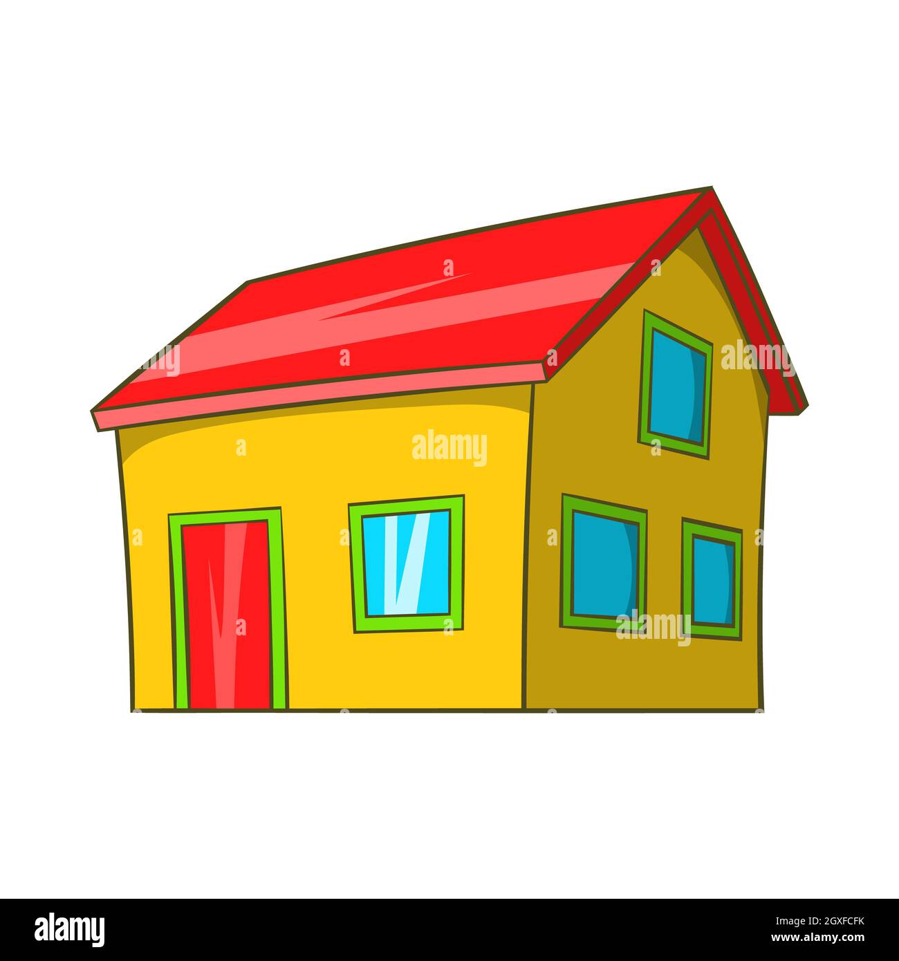 Real estate icon in cartoon style isolated on white background Stock ...