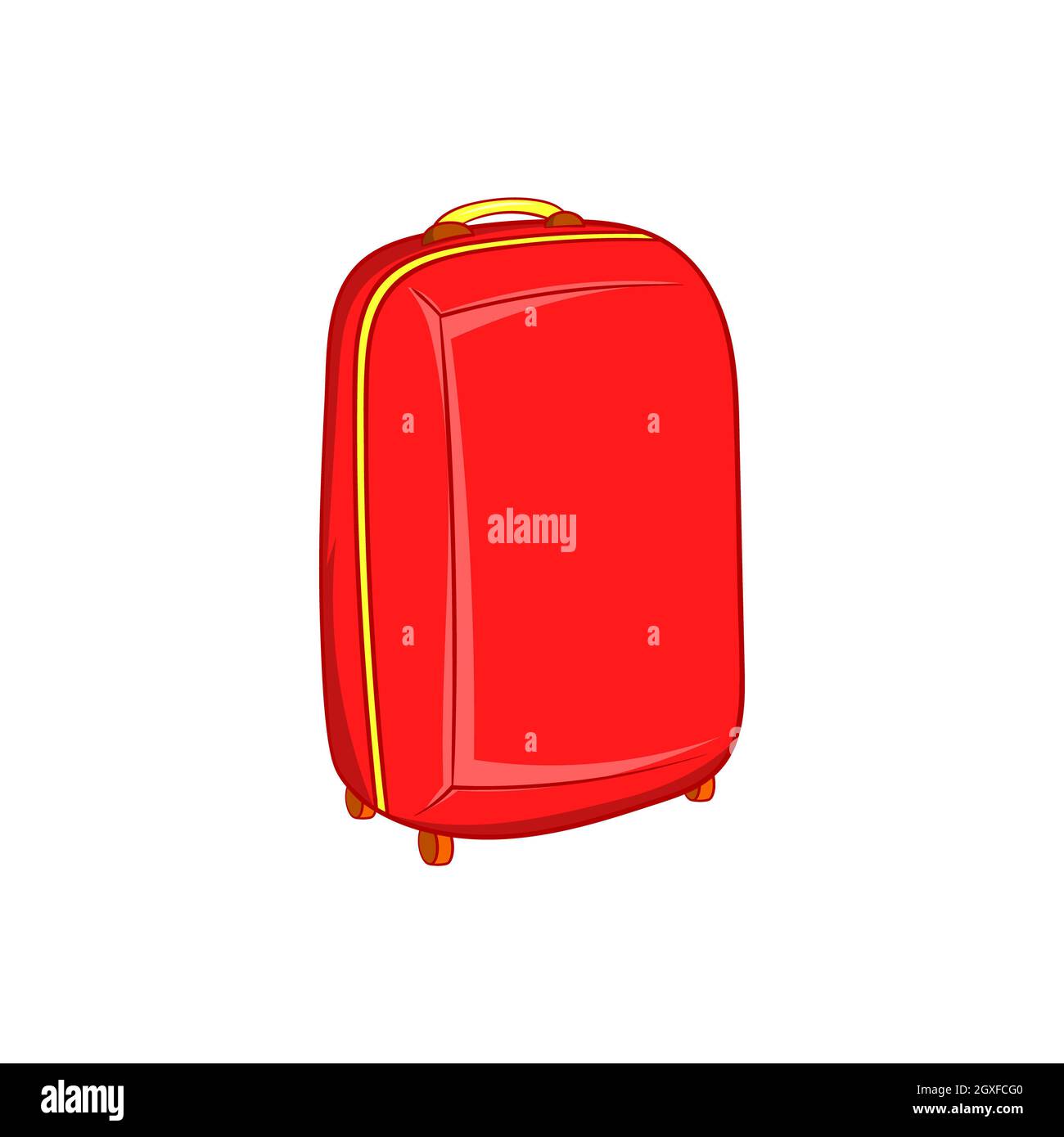 Red travel suitcase icon in cartoon style on a white background Stock ...