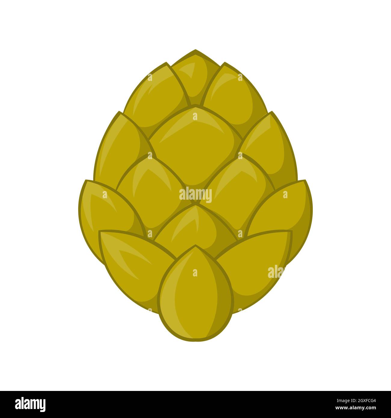 Hop cone icon in cartoon style on a white background Stock Photo - Alamy
