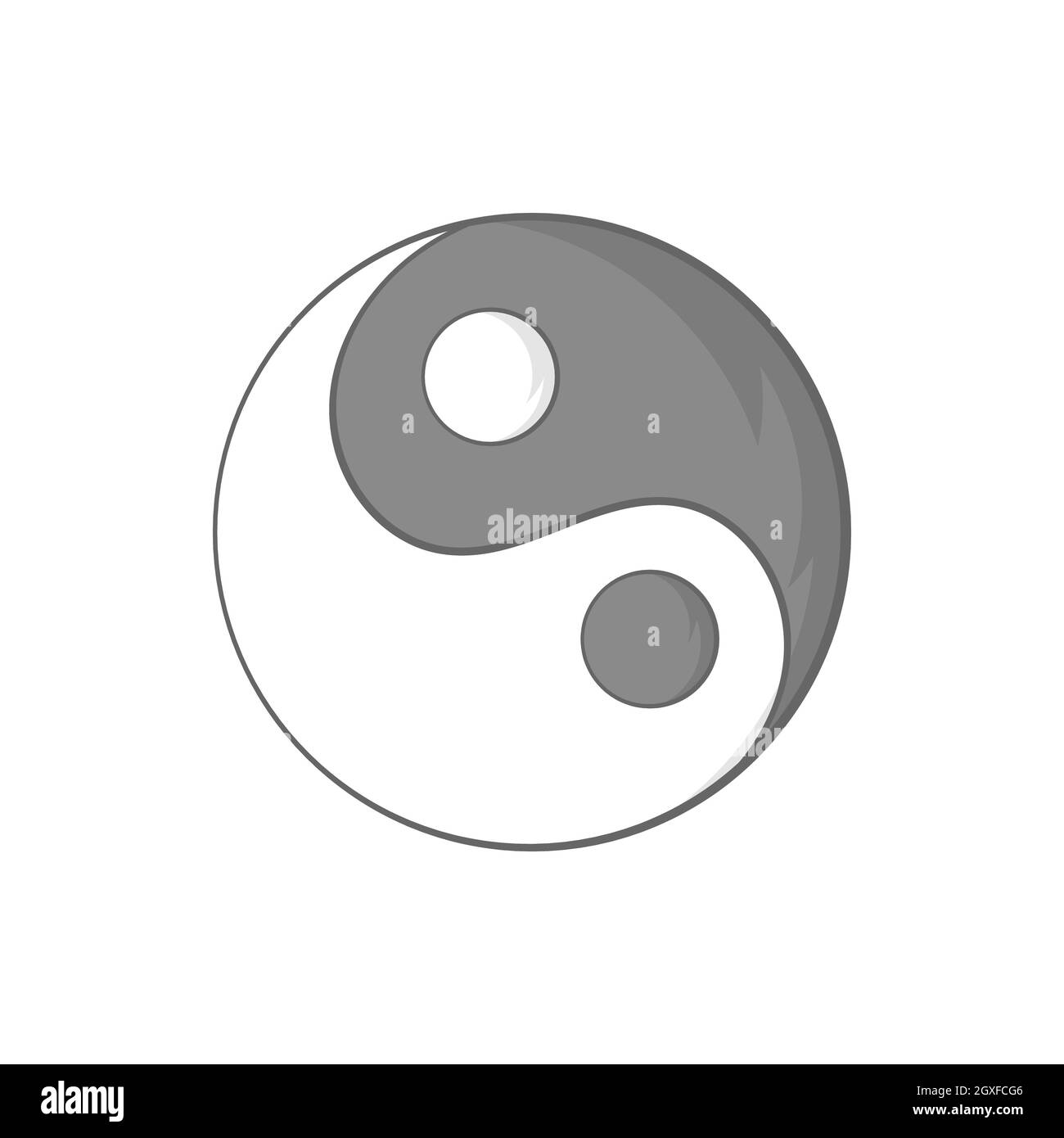 Yin Yang sign icon in cartoon style on a white background Stock Photo ...