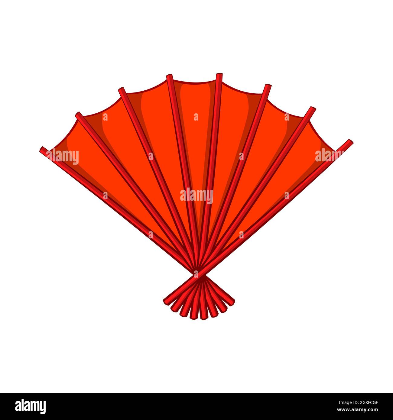 Red open hand fan icon in cartoon style on a white background Stock ...