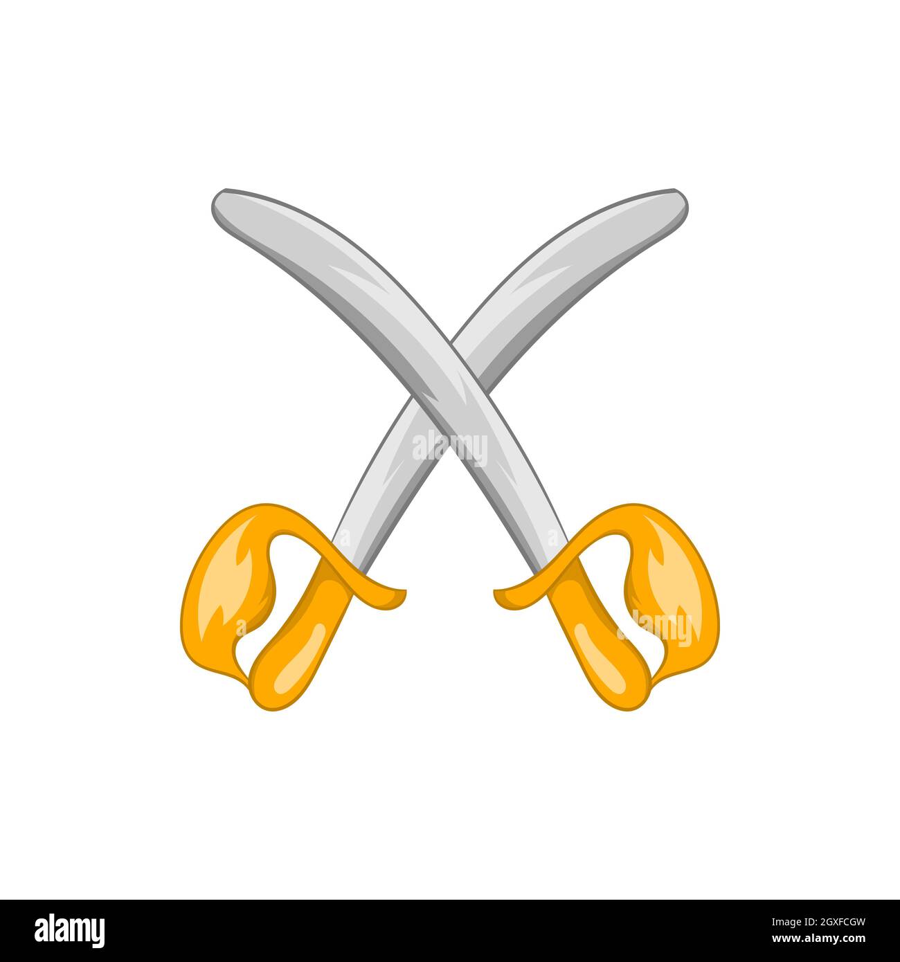 Toy swords icon in cartoon style isolated on white background. Games ...