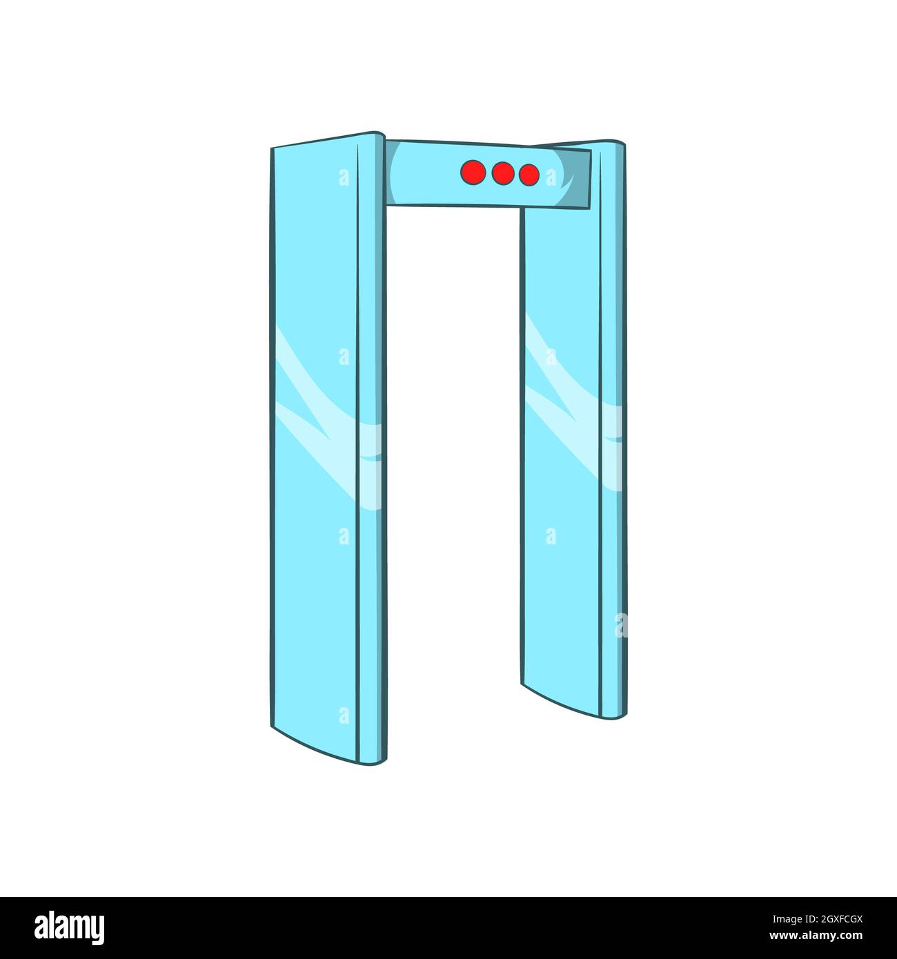 Metal detector icon in cartoon style on a white background Stock Photo ...