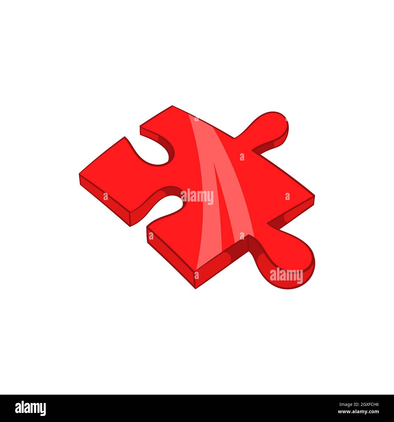 Piece of puzzle icon in cartoon style isolated on white background ...