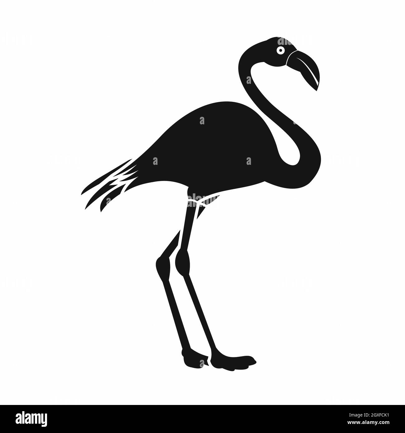 Flamingo icon in simple style isolated on white background Stock Photo ...