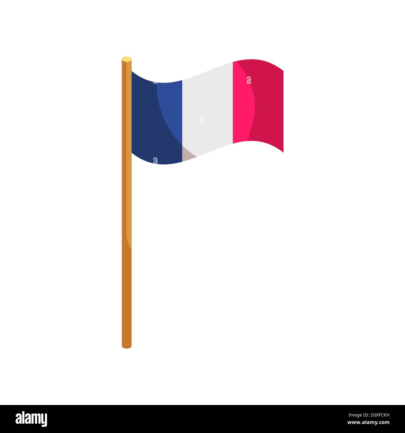 Flag of France icon in cartoon style on a white background Stock Photo ...