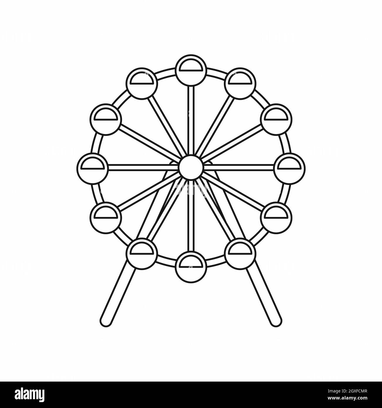 Singapore Flyer, tallest wheel in the world icon in outline style ...