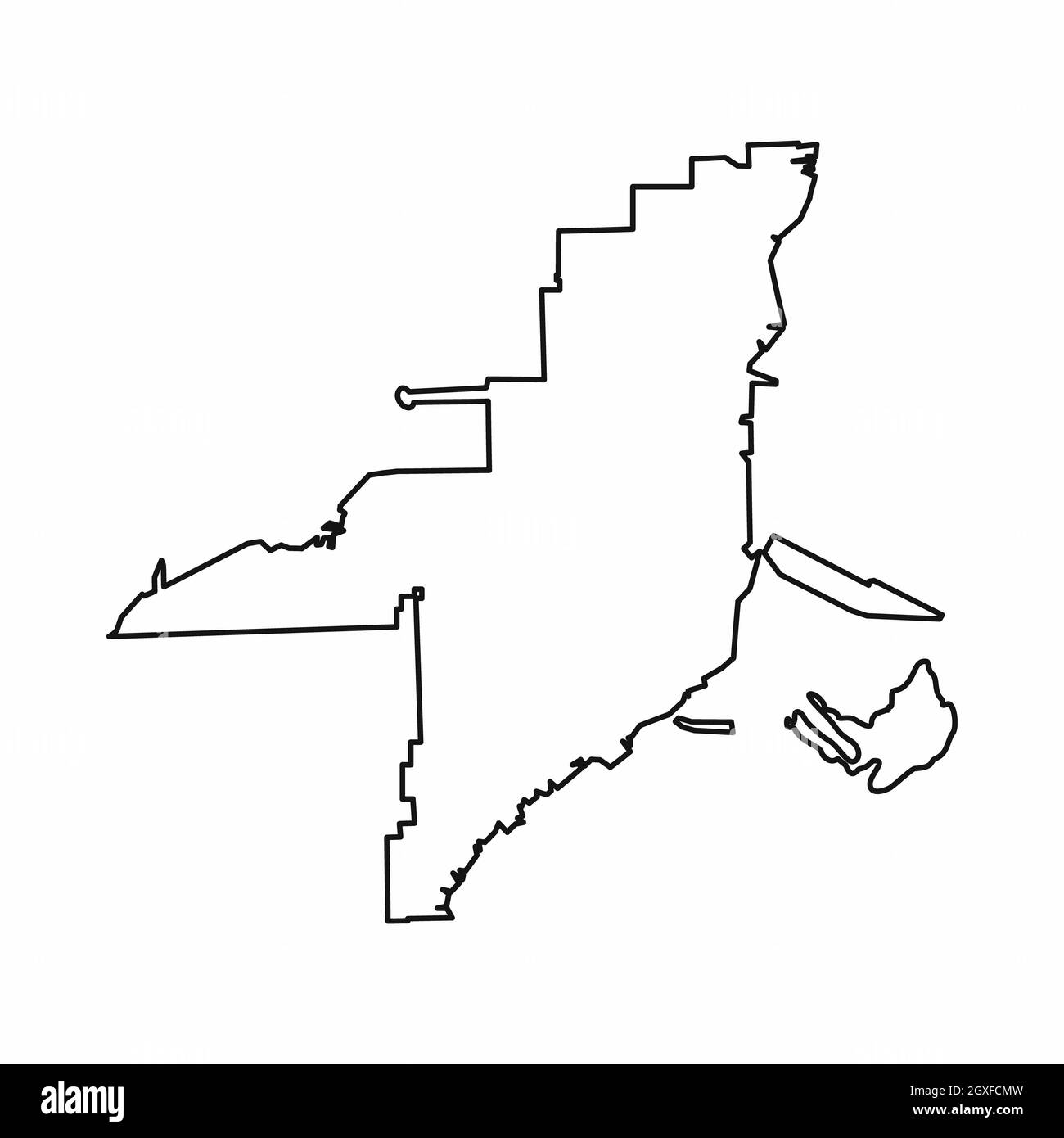 Florida map icon in outline style isolated on white background Stock ...