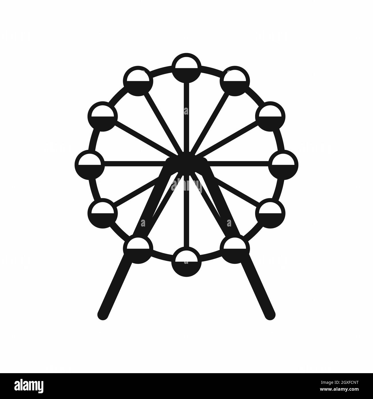 Singapore Flyer, tallest wheel in the world icon in simple style ...