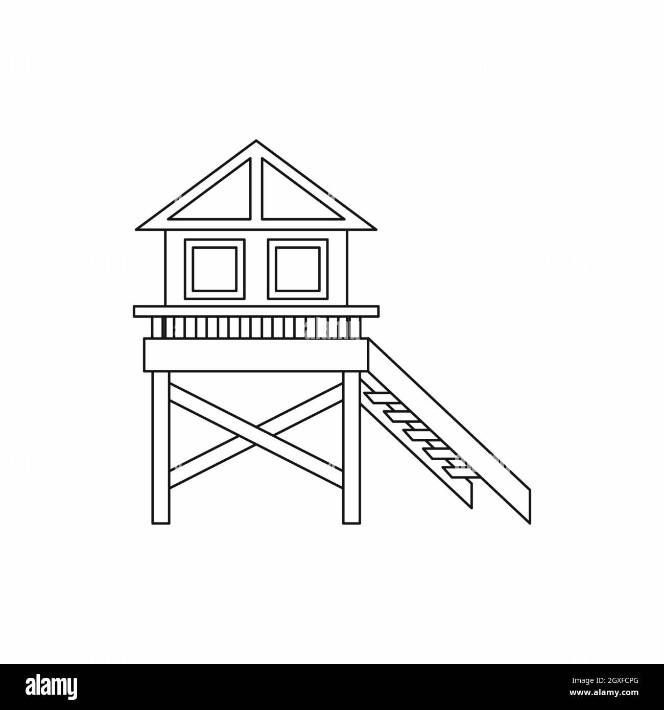 Wooden hut lake Cut Out Stock Images & Pictures - Alamy