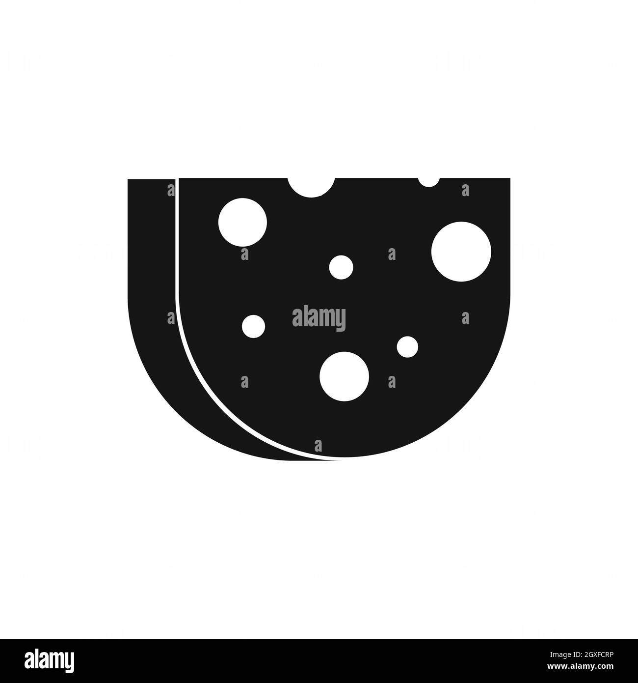 Piece of Swiss cheese icon in simple style isolated on white background ...