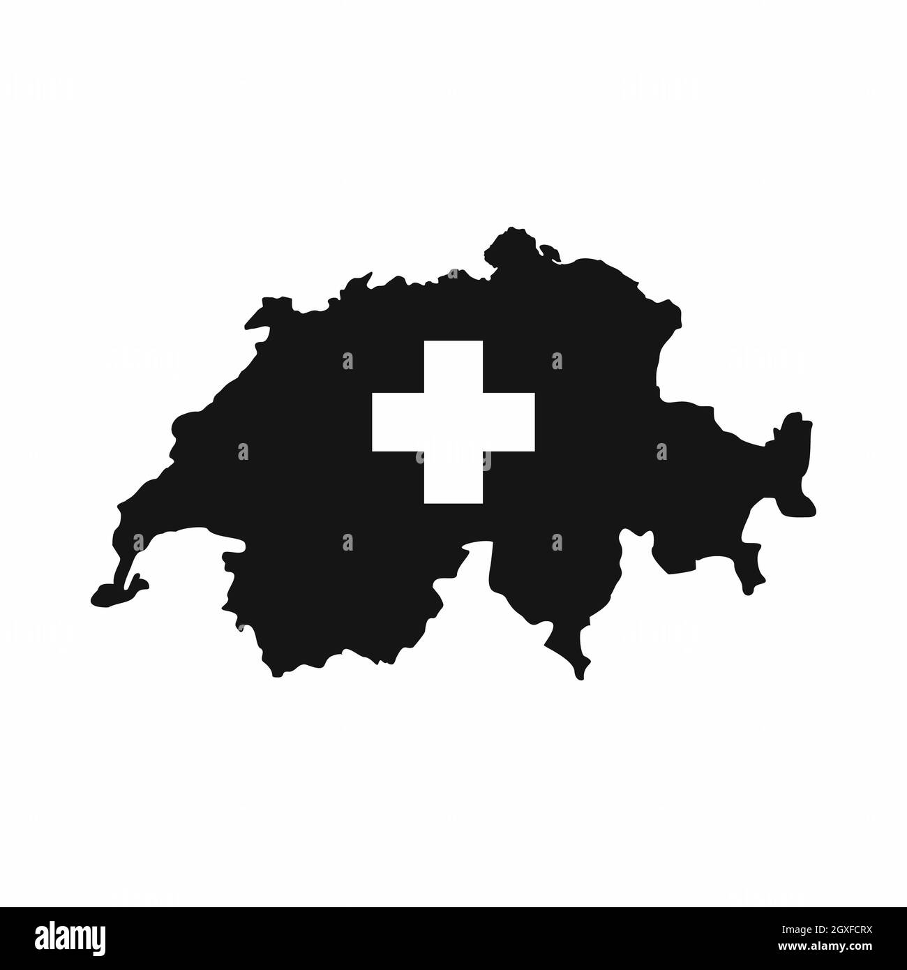 Switzerland map icon in simple style isolated on white background Stock ...