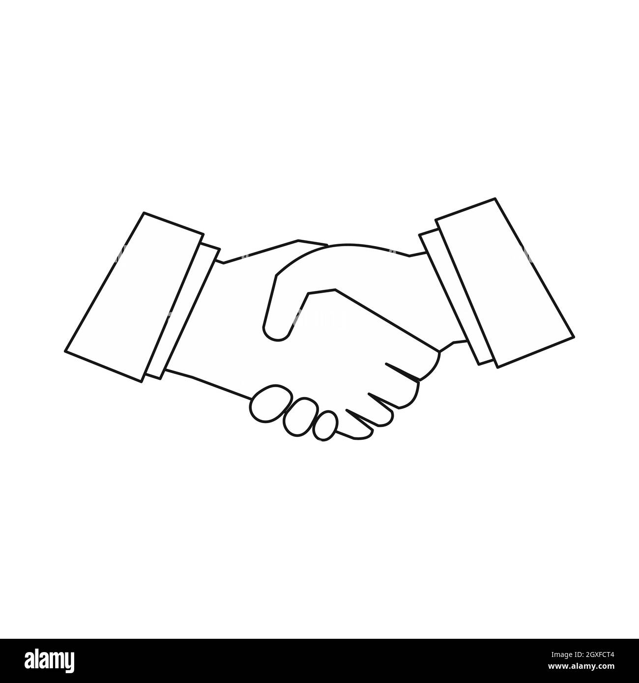 Handshake icon in outline style isolated on white background Stock ...