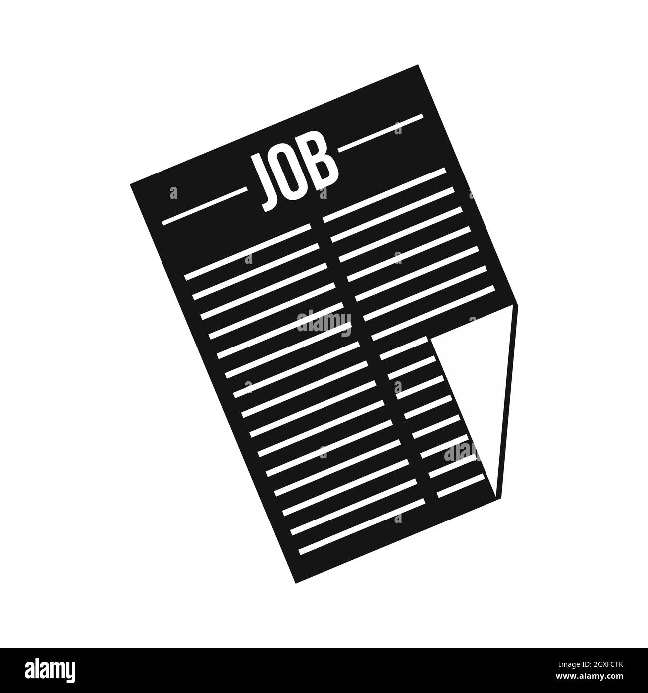 Newspaper with the headline Job icon in simple style isolated on white ...
