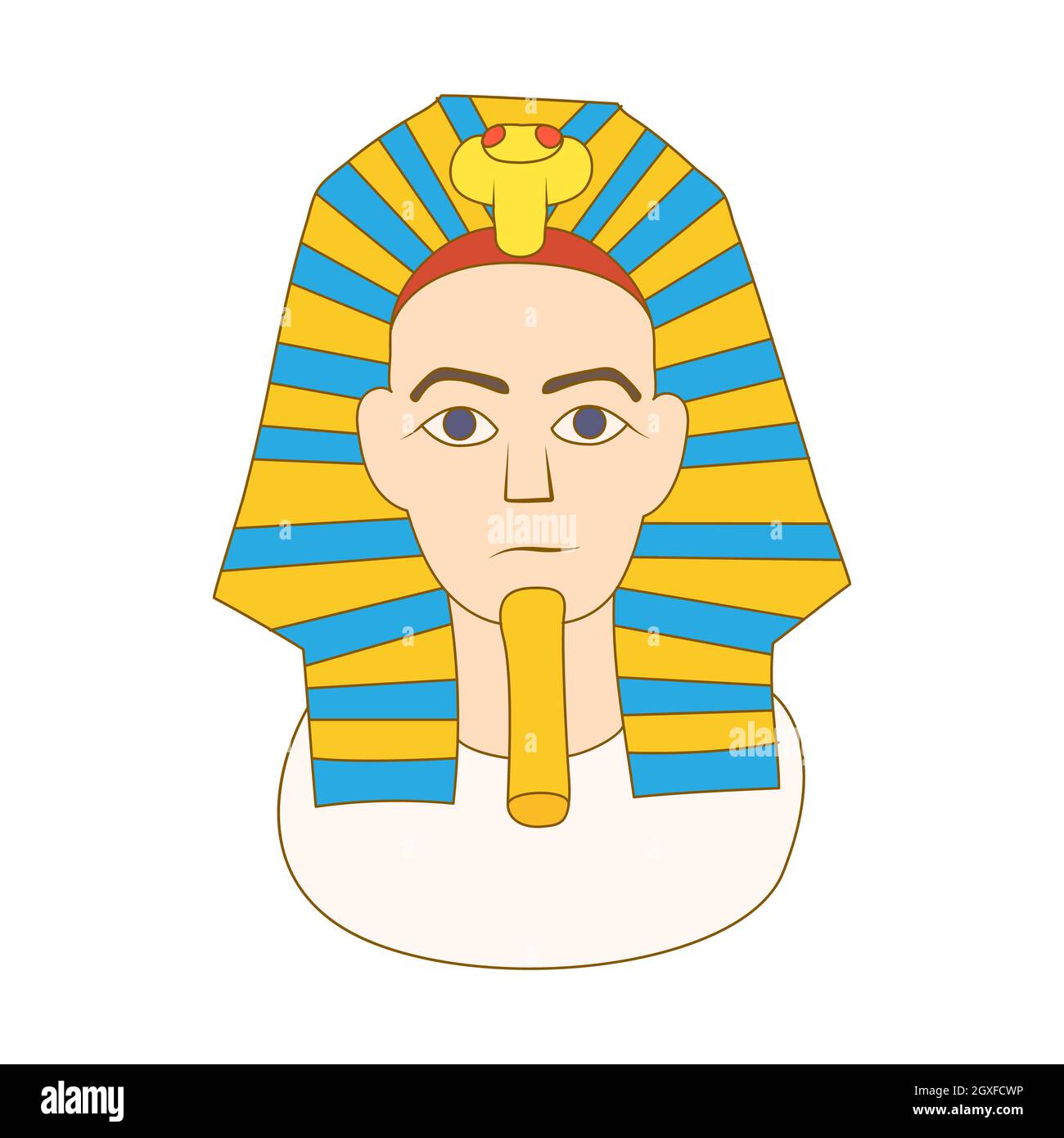 Egyptian pharaoh icon in cartoon style on a white background Stock ...