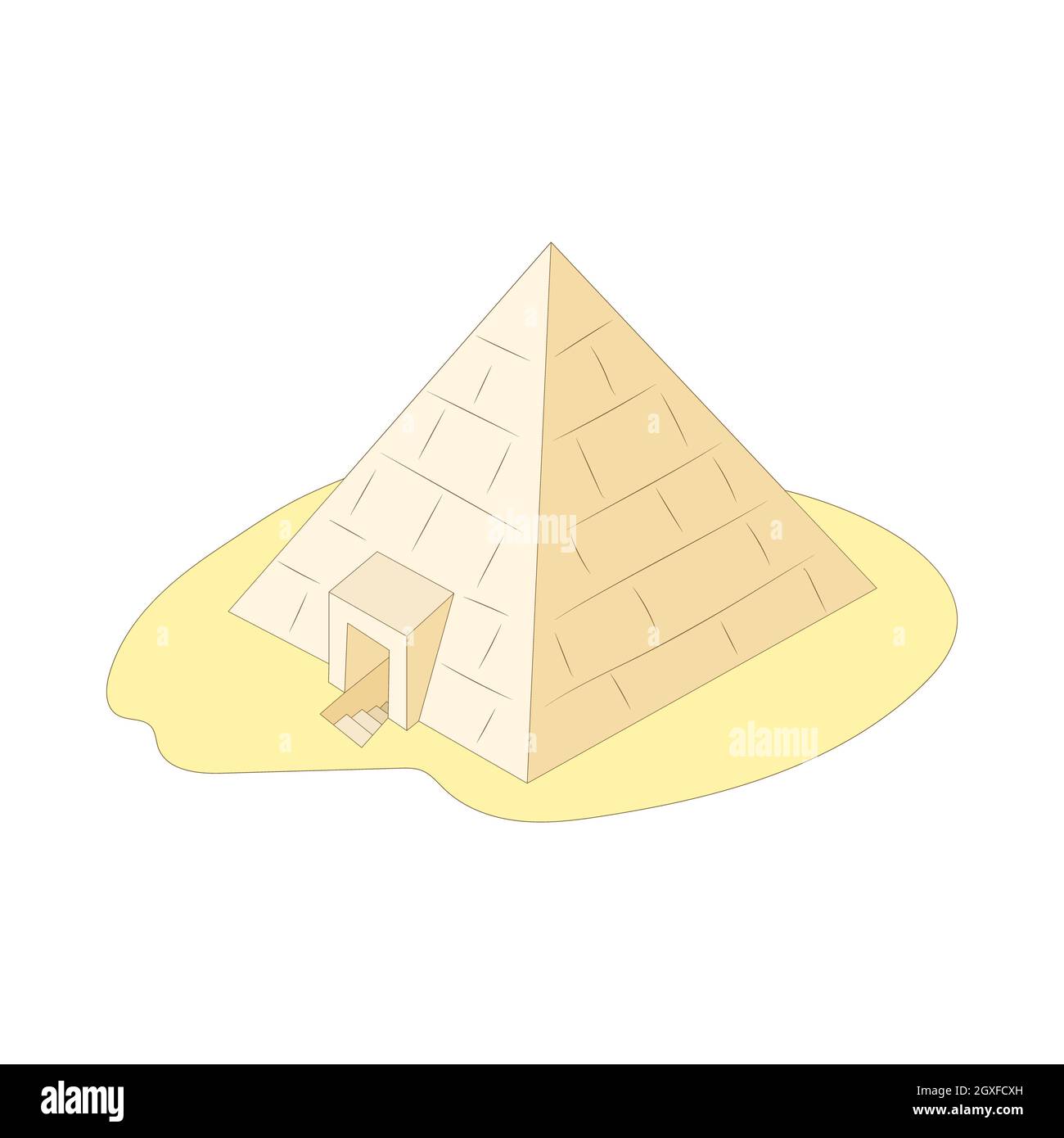 Pyramid of Giza, Egypt icon in cartoon style on a white background ...