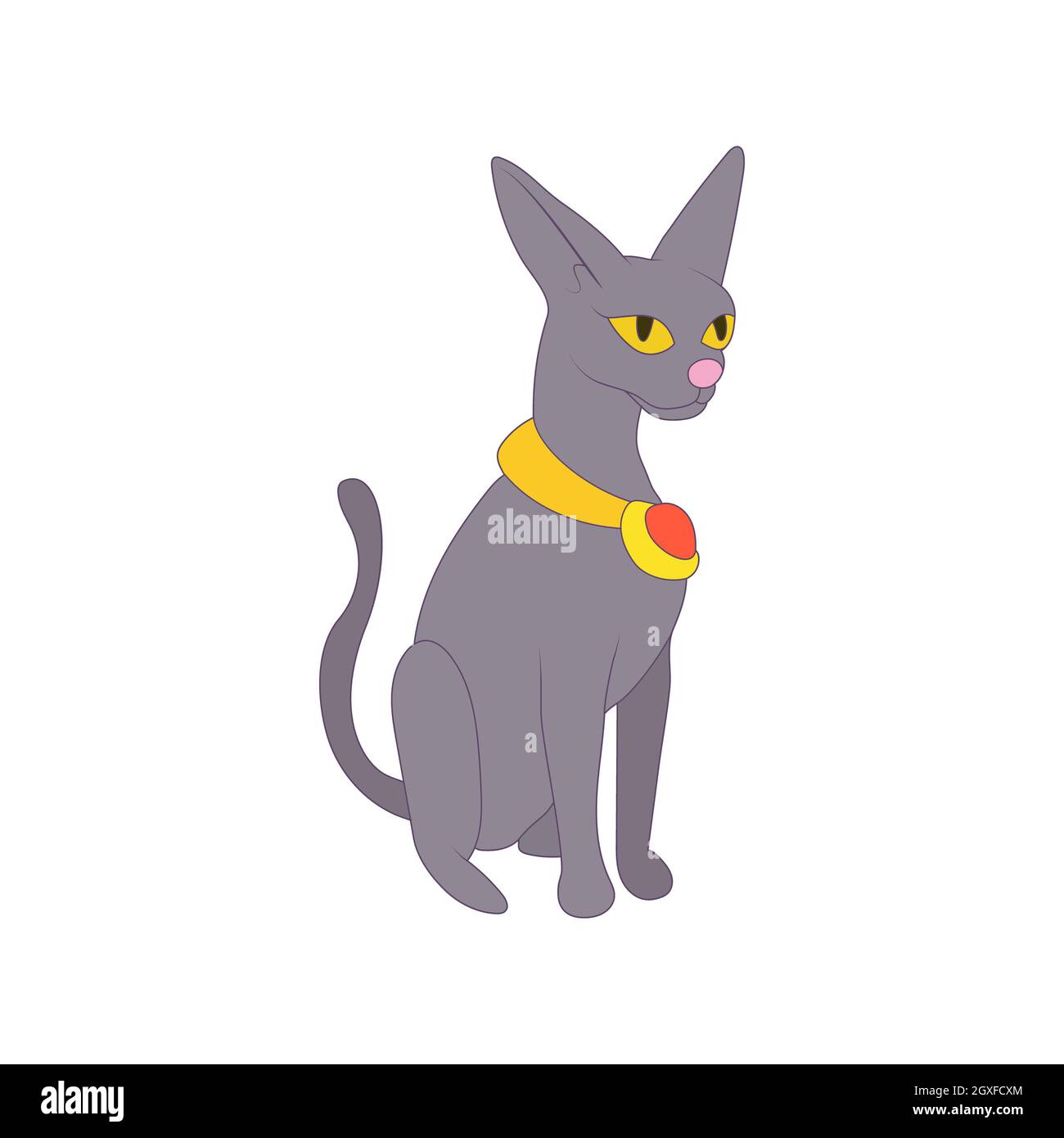 Egyptian cat icon in cartoon hi-res stock photography and images - Alamy