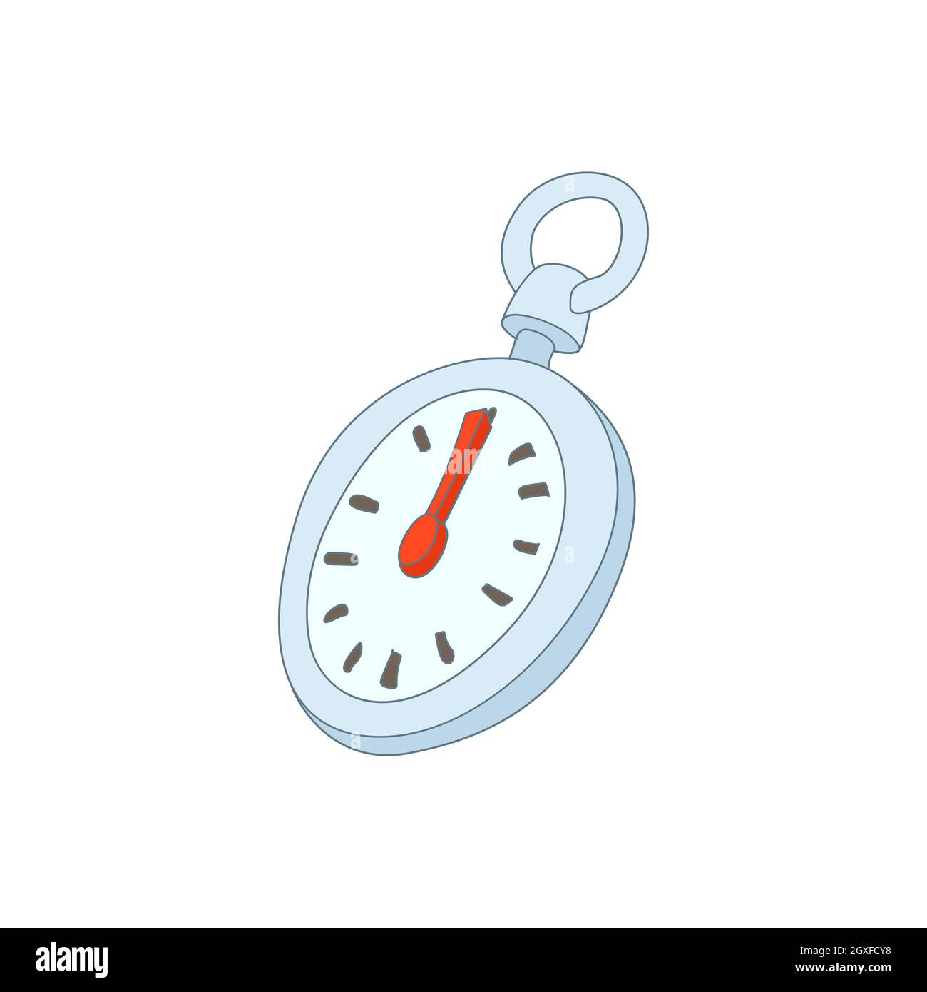 Stopwatch icon in cartoon style isolated on white background. Training ...