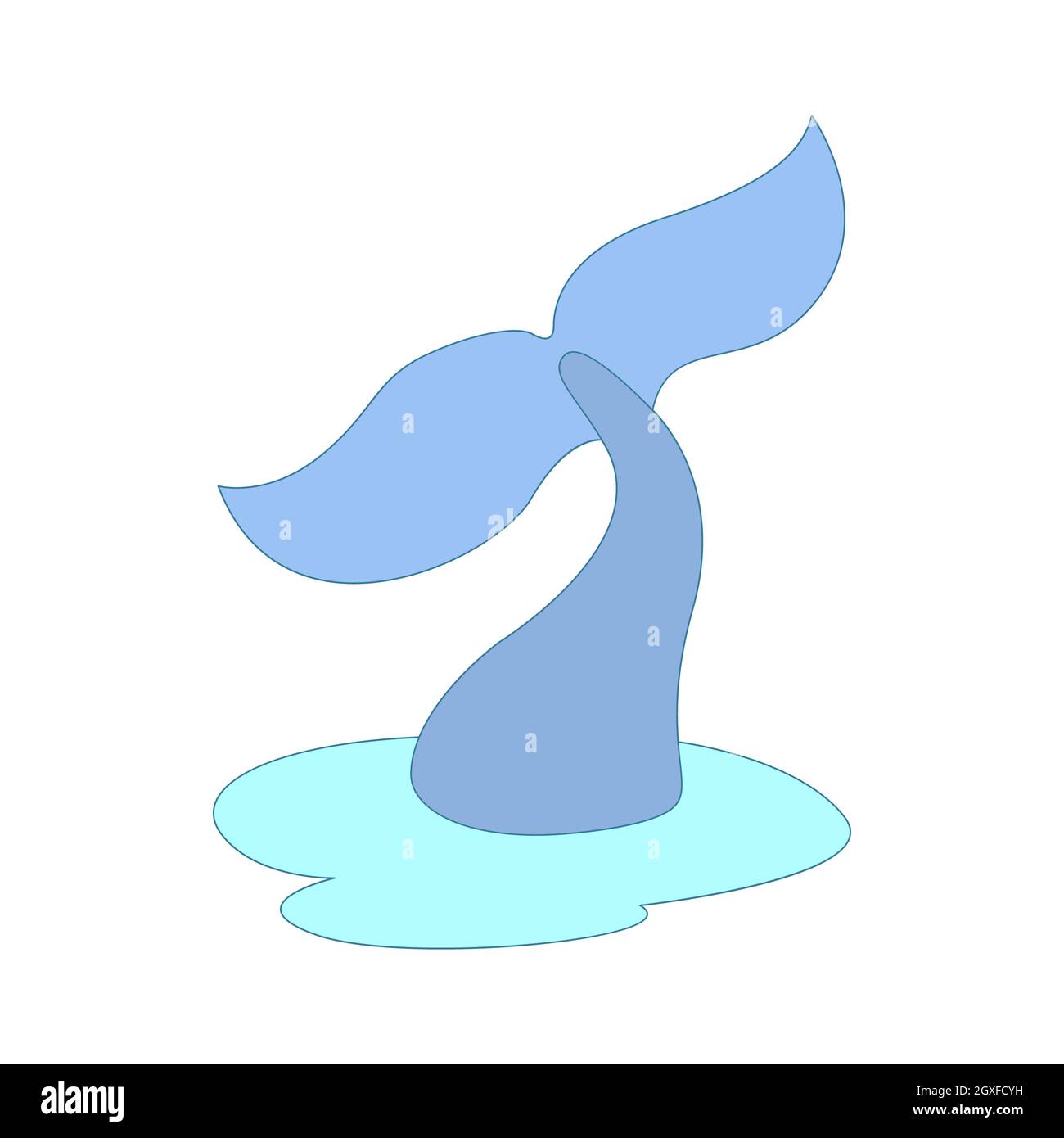 Fin of dolphin icon in cartoon style isolated on white background ...