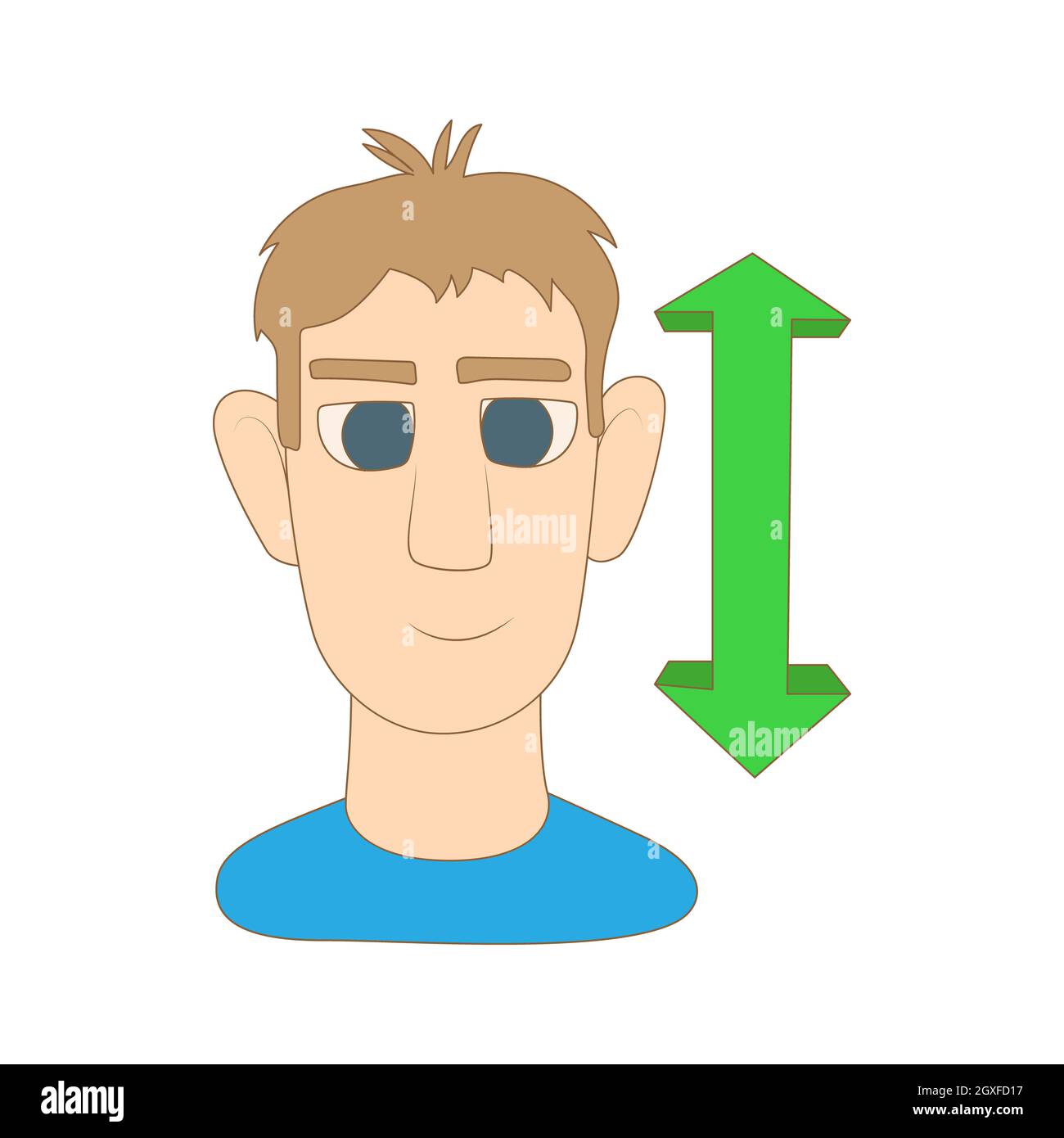 Man nod icon in cartoon style isolated on white background Stock Photo ...