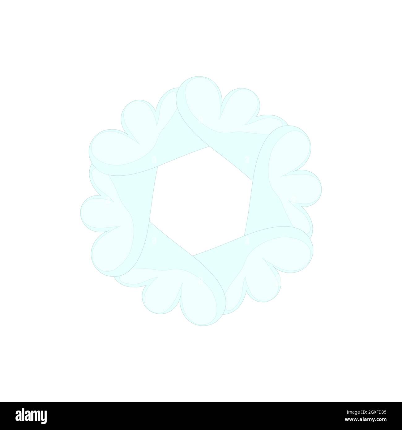 Light blue abstract circle icon in cartoon style on a white background ...