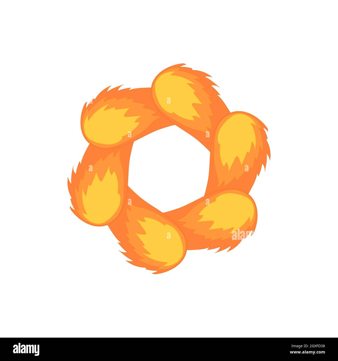 Orange abstract circle icon in cartoon style on a white background ...