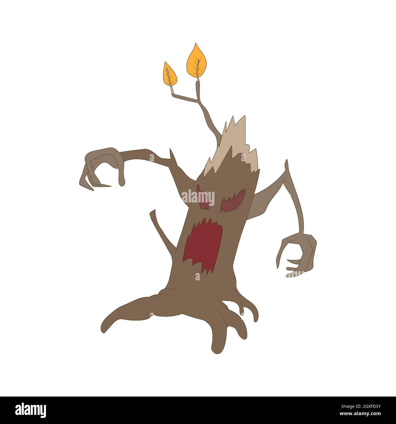 Halloween scary tree icon in cartoon style on a white background Stock ...