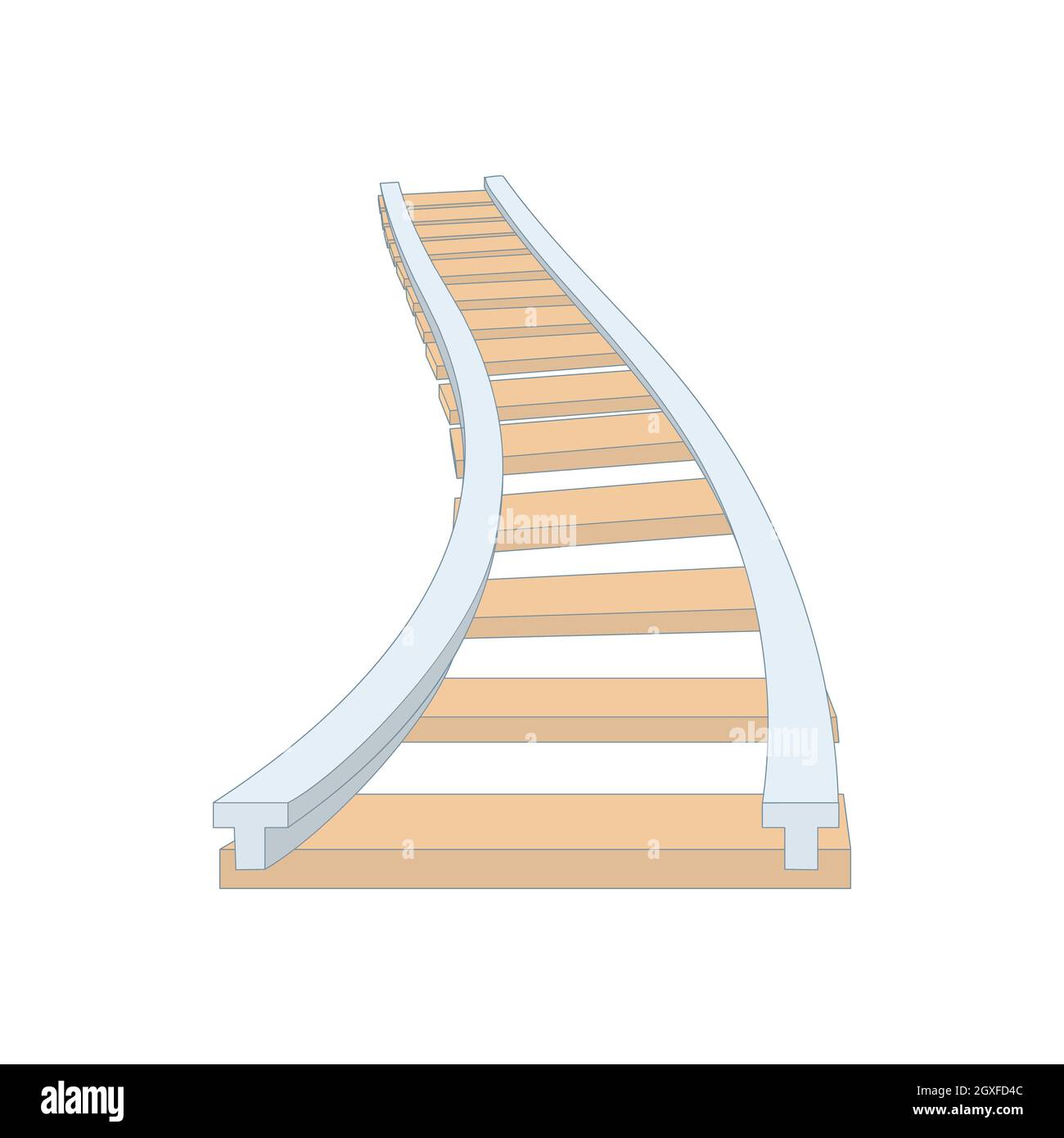 Railroad icon in cartoon style on a white background Stock Photo - Alamy