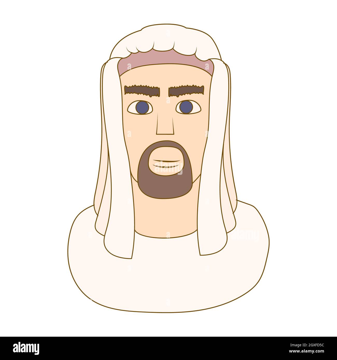 Arabic man in traditional muslim hat icon in cartoon style on a white ...