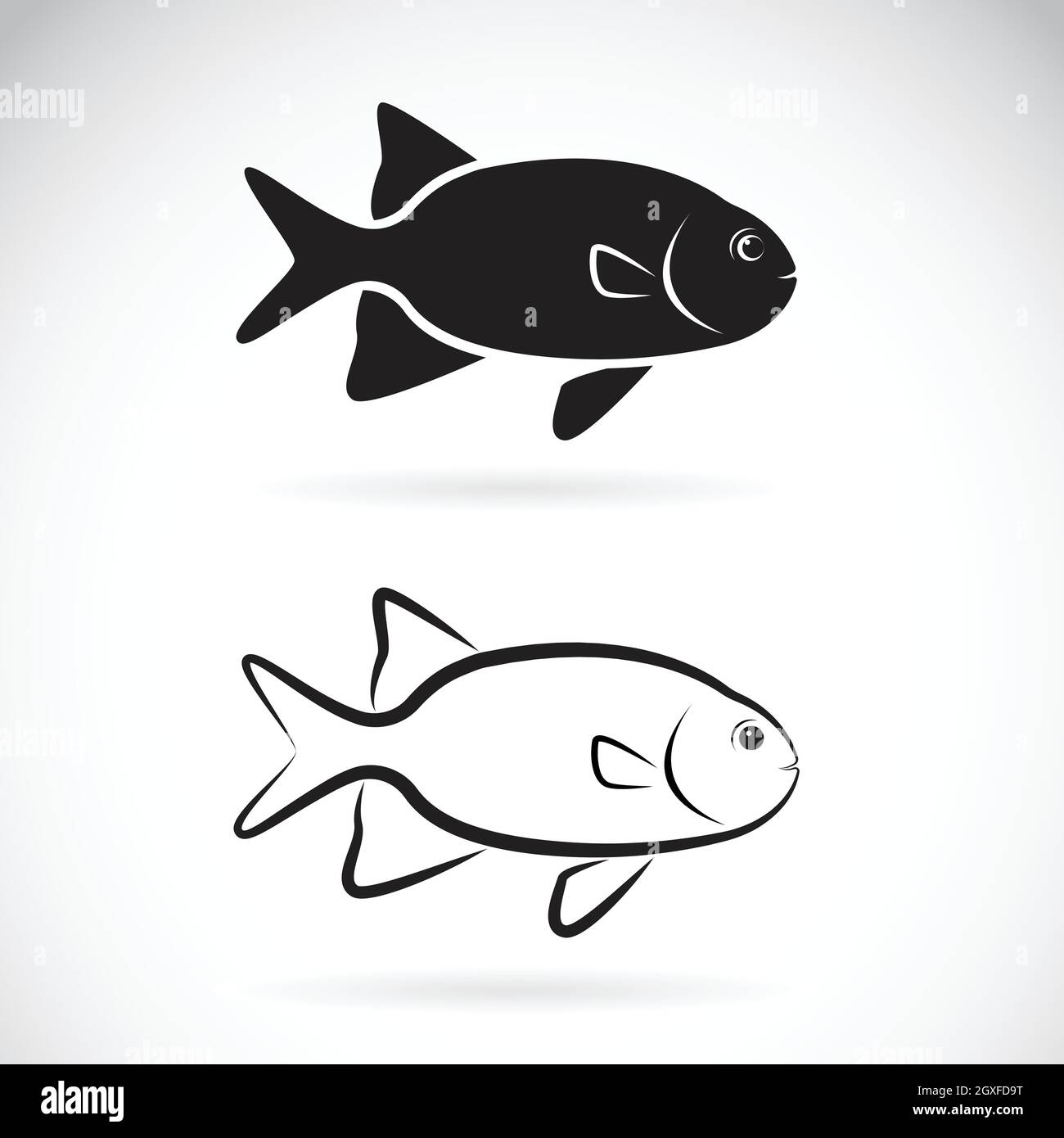 Vector of two fish on white background. Aquatic animals. Easy editable ...