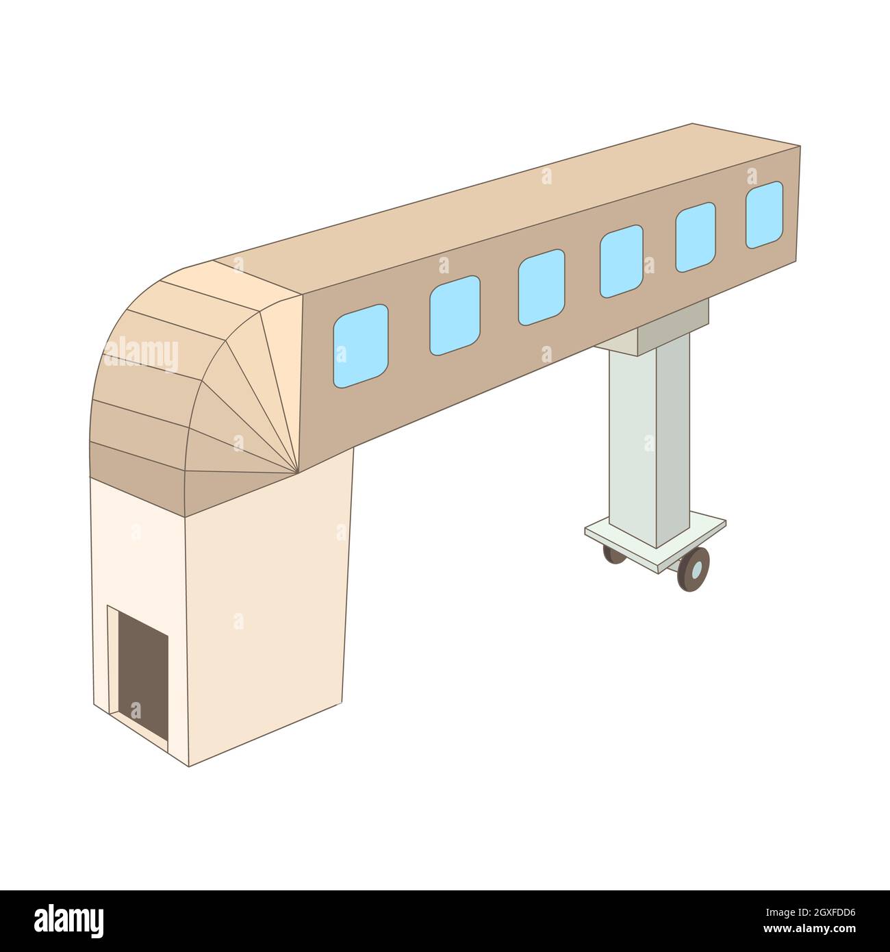 Jet bridge icon in cartoon style on a white background Stock Photo - Alamy