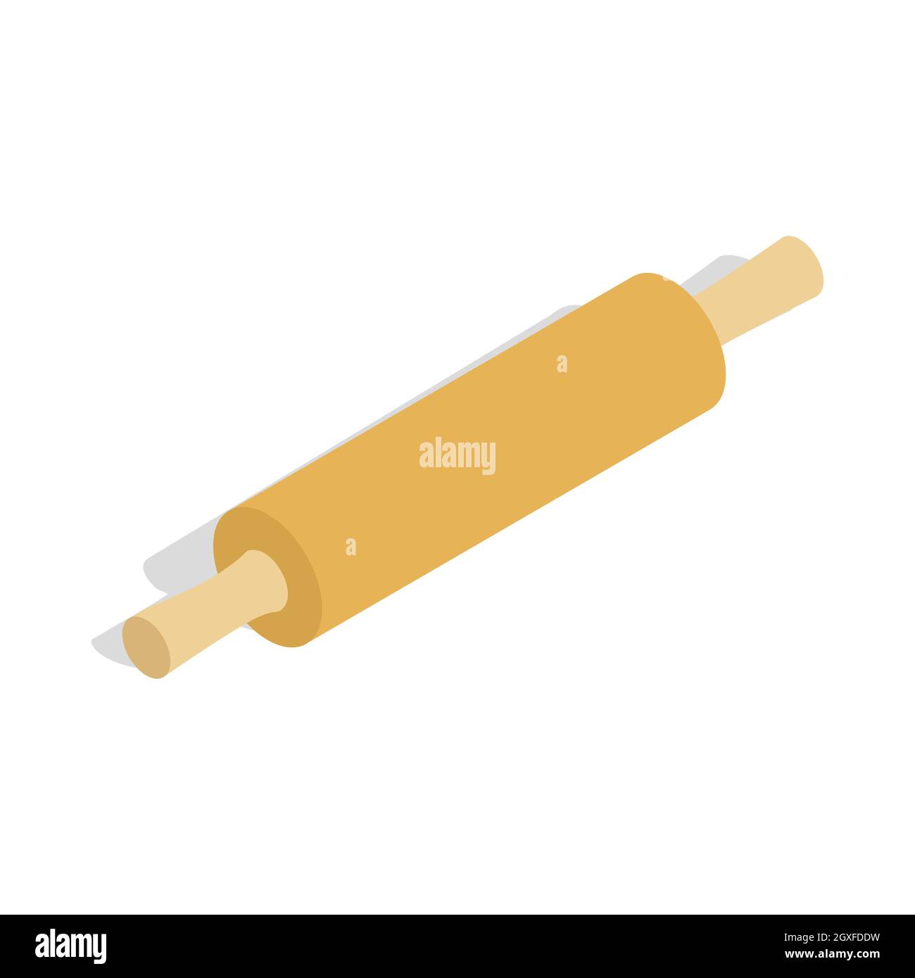 Rolling pin icon in isometric 3d style isolated on white background ...