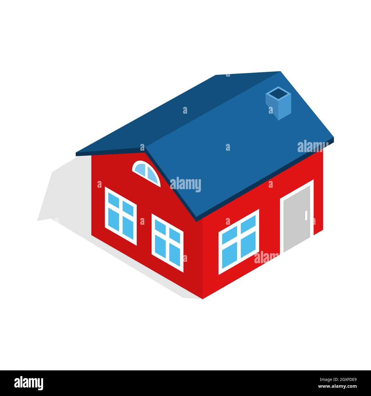 House with attic icon in isometric 3d style isolated on white ...