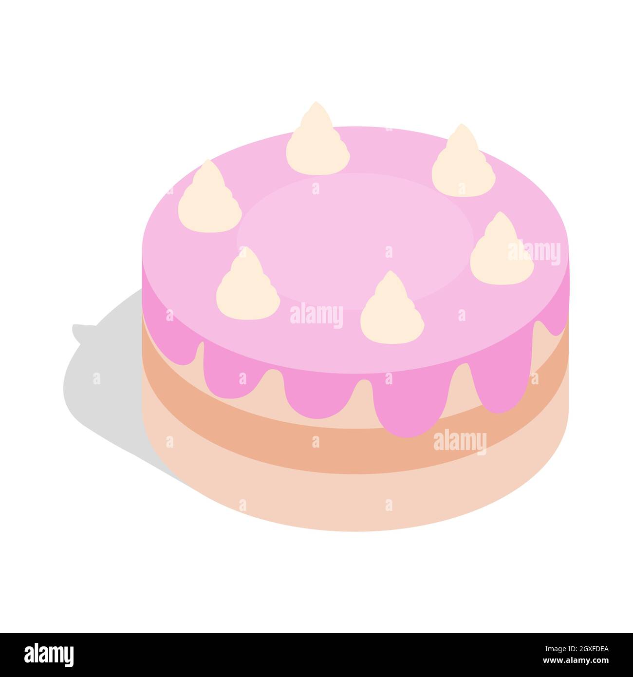 Cake icon in isometric 3d style isolated on white background. Recipes ...