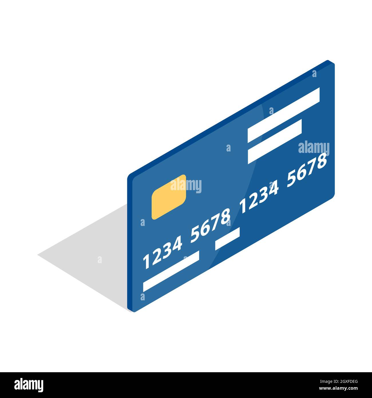 Bank card icon in isometric 3d style isolated on white background ...