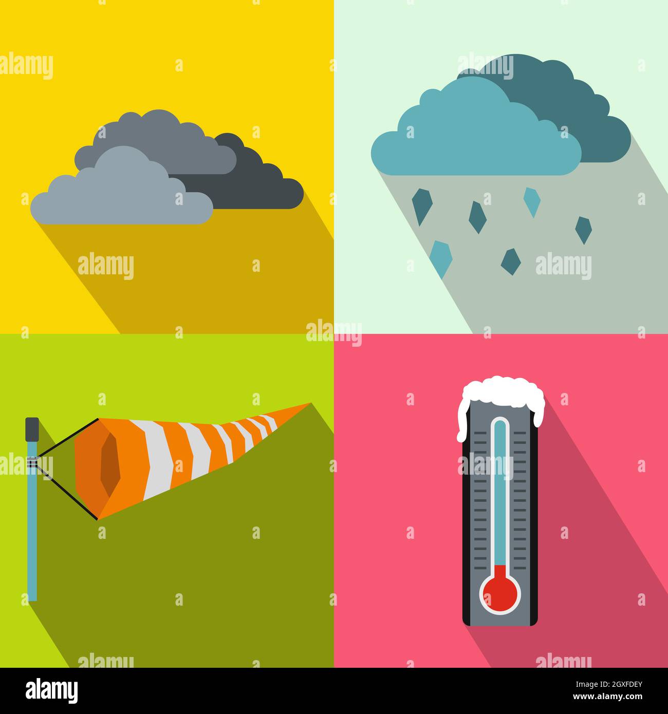 Weather banners set in flat style for any design Stock Photo - Alamy