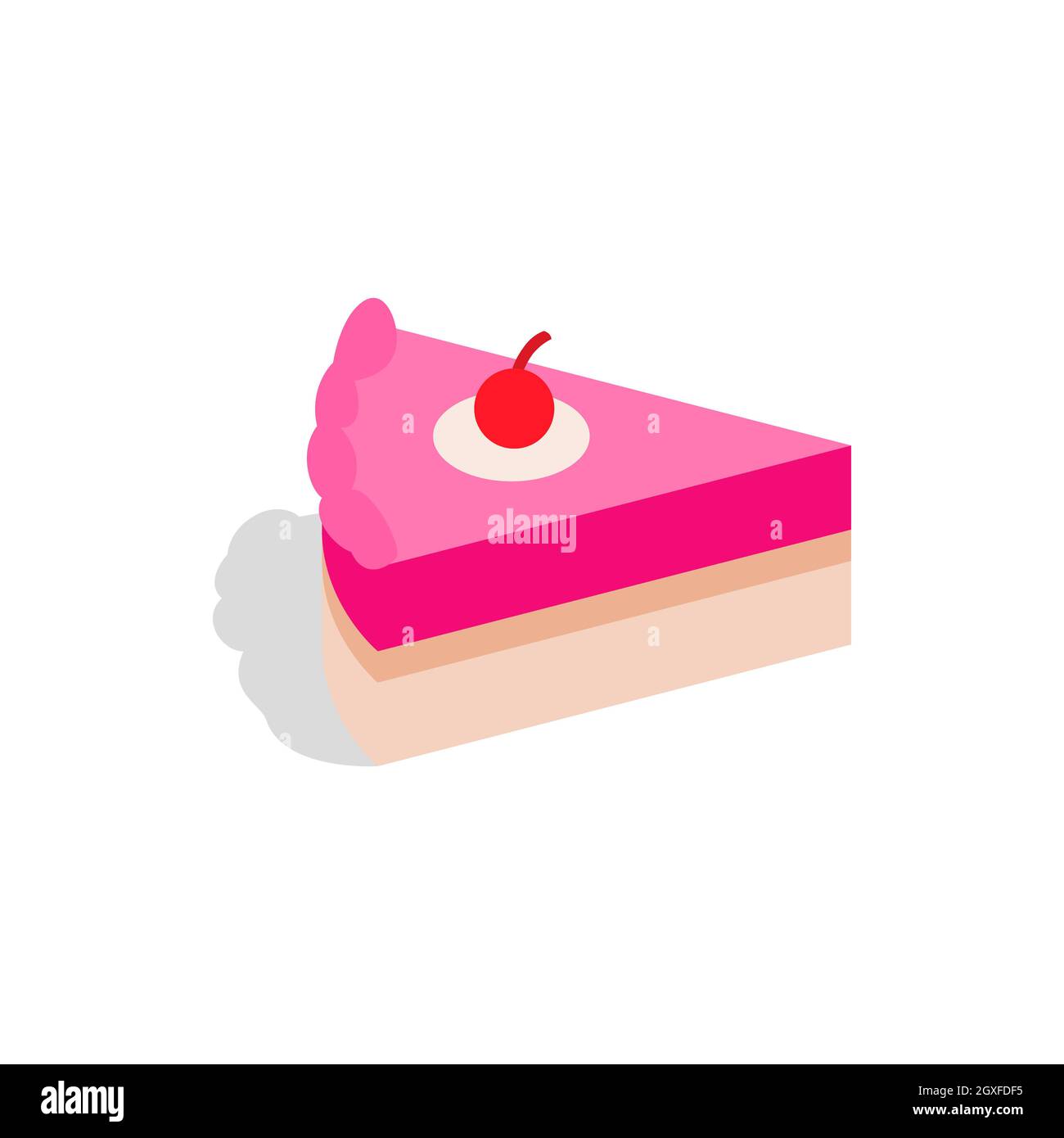 Piece of cake icon in isometric 3d style isolated on white background ...