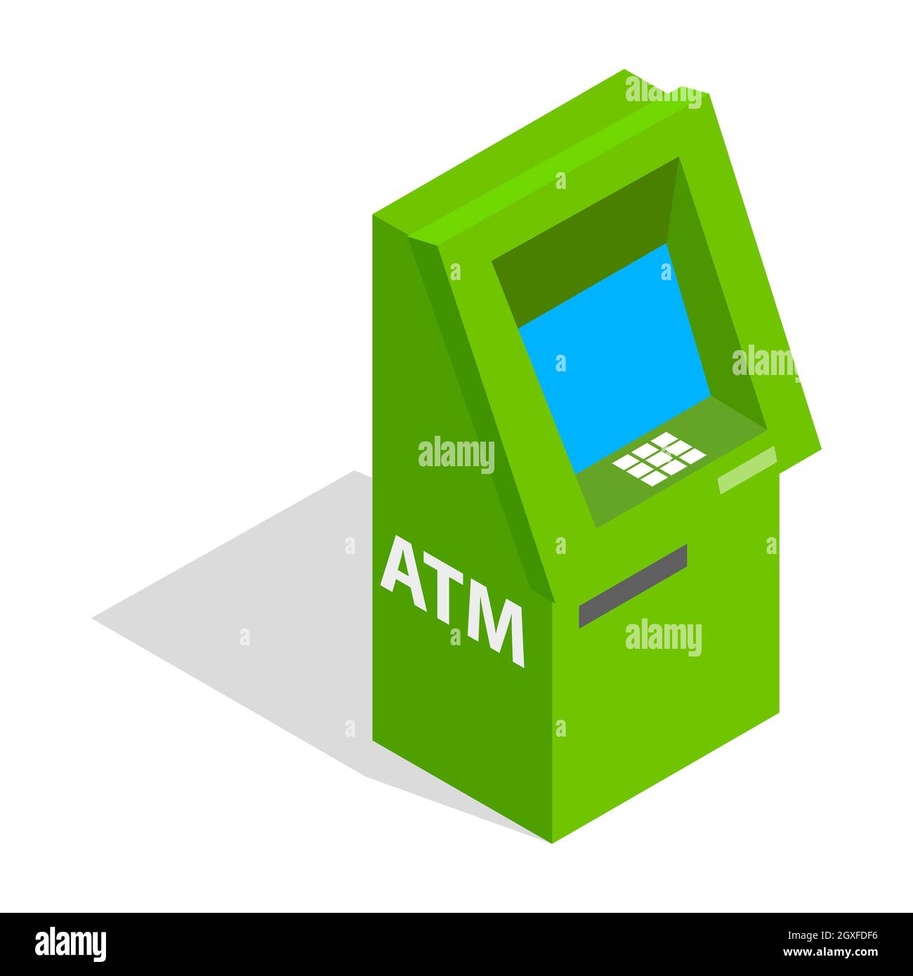 Atm icon in isometric 3d style isolated on white background. Equipment ...