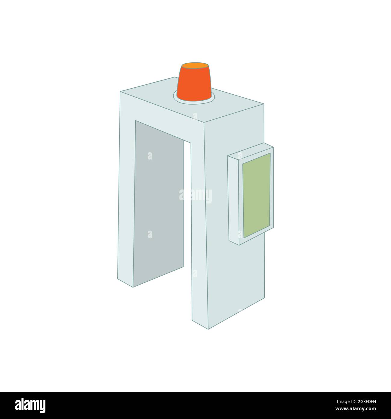 Metal detector icon in cartoon style on a white background Stock Photo ...