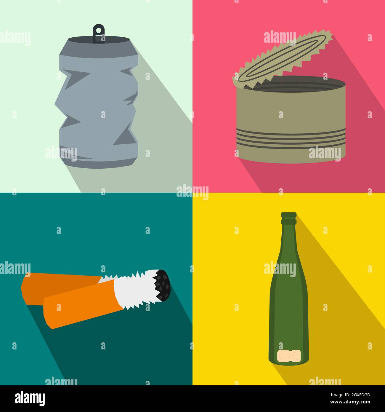 Waste banners set set in flat style for any design Stock Photo - Alamy