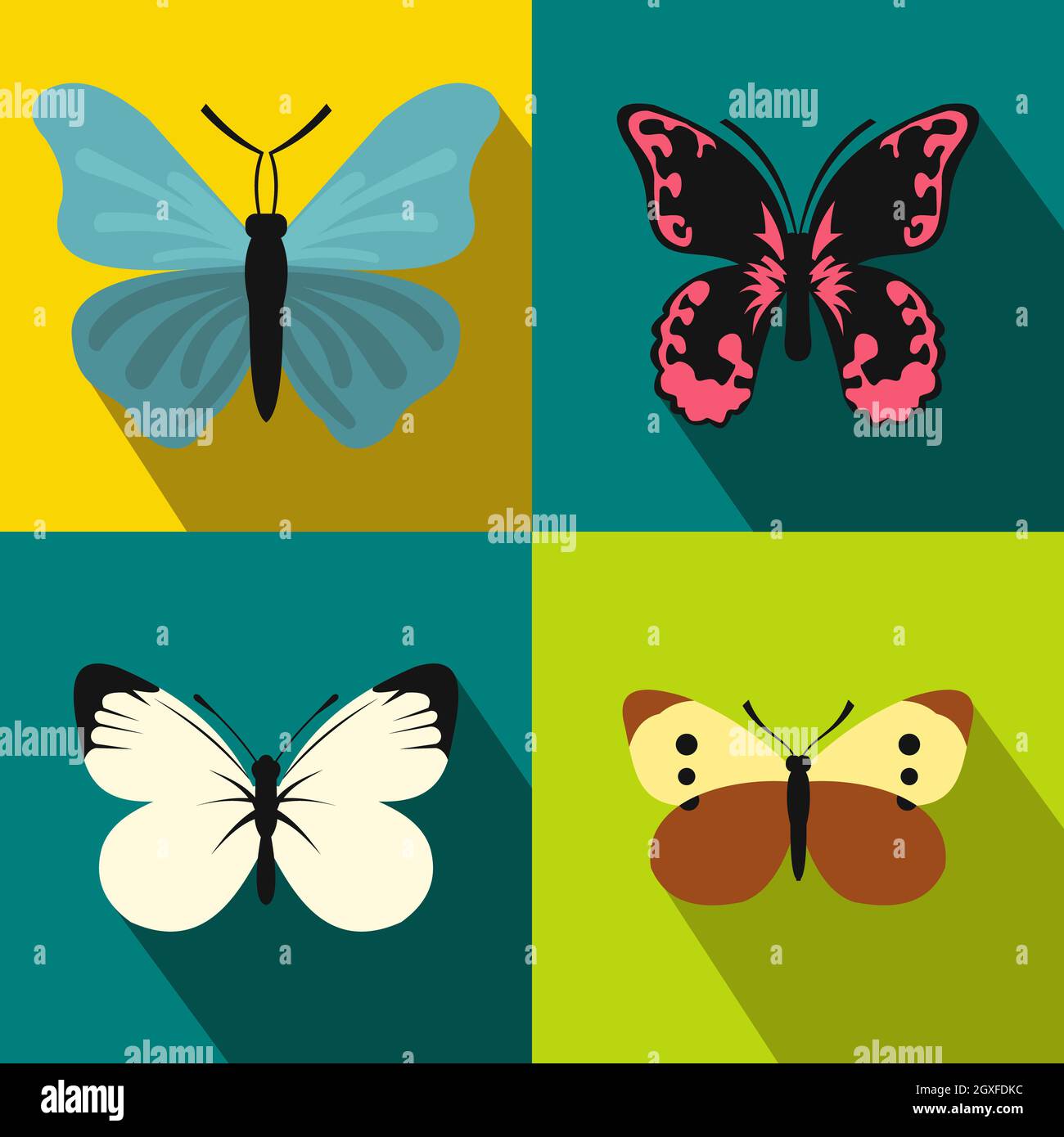 Butterfly banners set in flat style for any design Stock Photo - Alamy