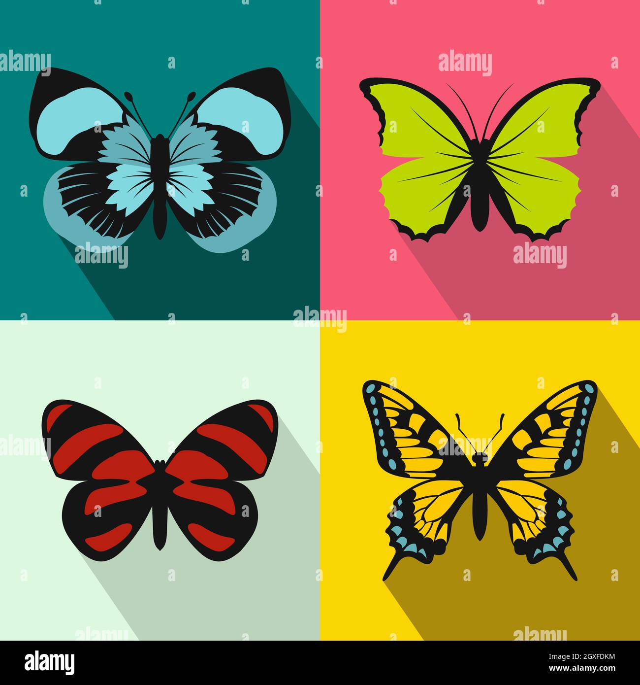 Butterfly banners set in flat style for any design Stock Photo - Alamy